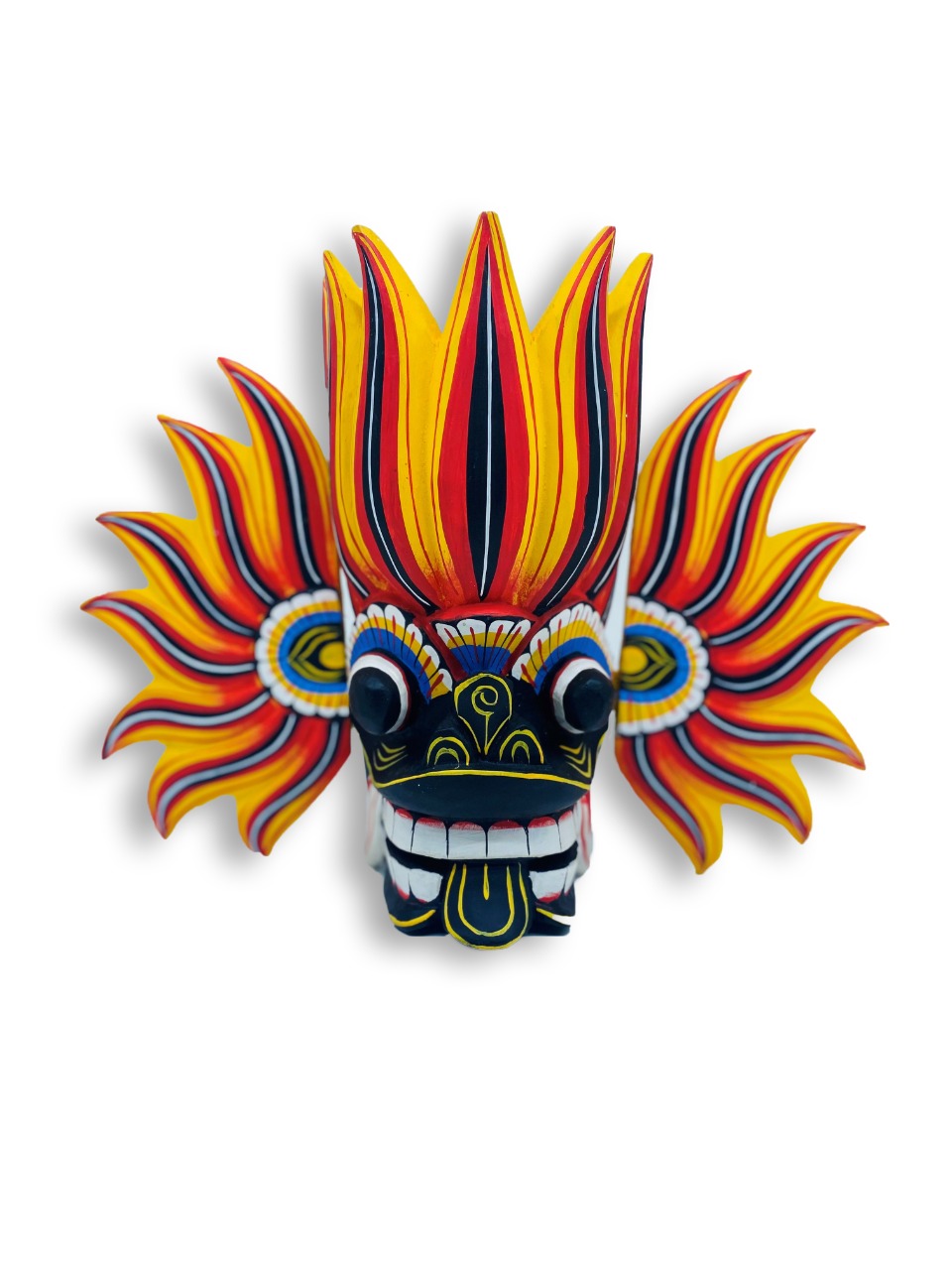 Traditional Handmade Sri Lankan Wooden Mask / Gini Raksha Mask 10 ...