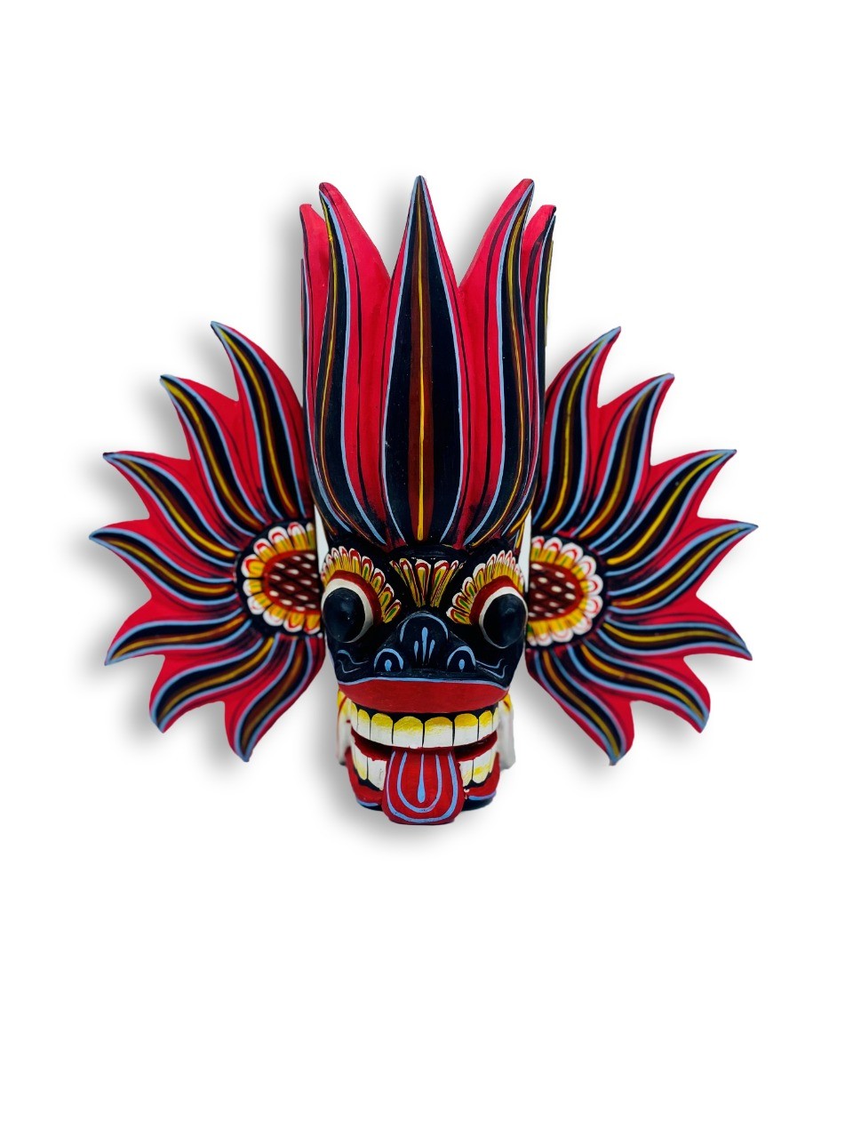 Traditional Handmade Sri Lankan Wooden Mask / Gini Raksha Mask 8 ...