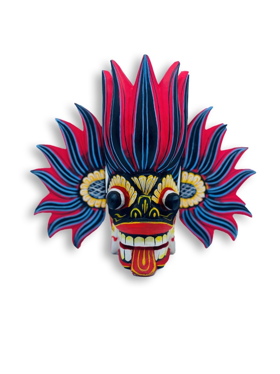 Traditional Handmade Sri Lankan Wooden Mask / Gini Raksha Mask 10 ...
