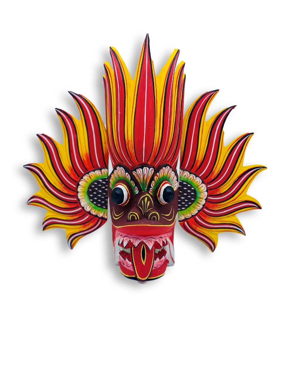 Traditional Handmade Sri Lankan Wooden Mask / Gini Raksha Mask 10 ...