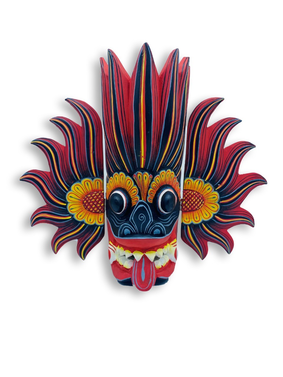 Traditional Handmade Sri Lankan Wooden Mask / Gini Raksha Mask 10 ...